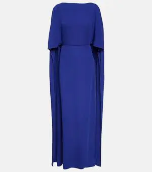 Valentino Garavani Caped Silk Gown - Blue