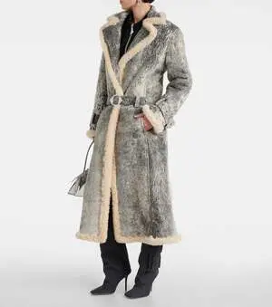 Attico Shearling-lined Leather Coat