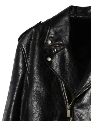 Off-White Crinkled Leather Biker Jacket