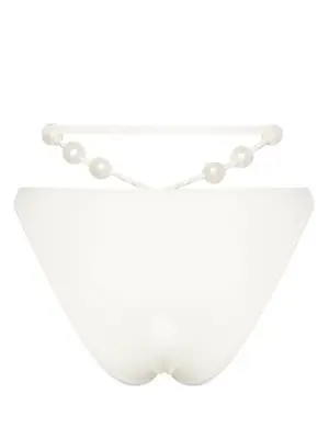 Magda Butrym Pearl-detail Bikini Bottom - White