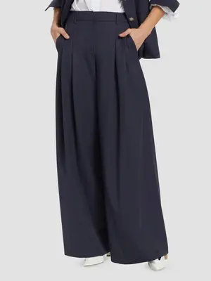 TWP New Didi Wool Wide-leg Pants - Indigo
