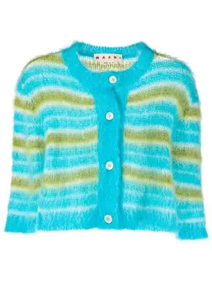 Marni Marni Brushed Striped Cardigan - Blue