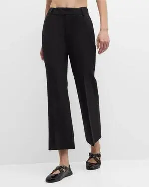 Proenza Schouler Marlene Tropical Wool Kick-flare Pants - Black