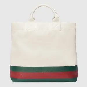 Gucci Canvas Tote Bag With Embossed Detail Fabric