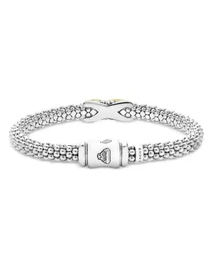 Lagos 18k Yellow Gold & Sterling Silver Diamond Bracelet - Silver/gold