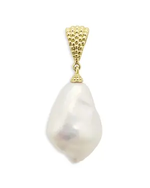 Lagos 18k Yellow Gold Luna Pearl Pendant - White/gold