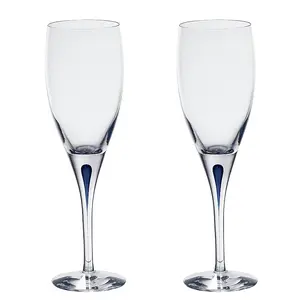ORREFORS Intermezzo Blue Set Of 2 Claret Wine Glasses - No Color