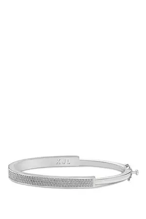 KENNETH JAY LANE Pave Cubic Zirconia Half Wide Bangle