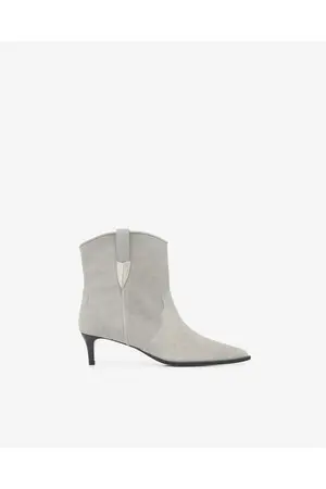 IRO PARIS Opale Suede Leather Ankle Boots - Silver