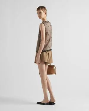 Prada Panama Cotton And Linen Shorts