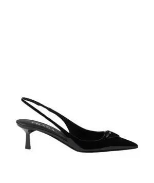 Prada Patent Leather Slingback Pumps - Black