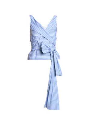 Dries Van Noten Colada Striped Wrap Top