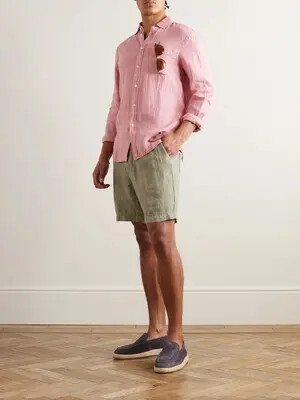 Altea Samuel Straight-leg Linen Drawstring Shorts