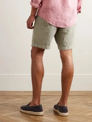 Altea Samuel Straight-leg Linen Drawstring Shorts
