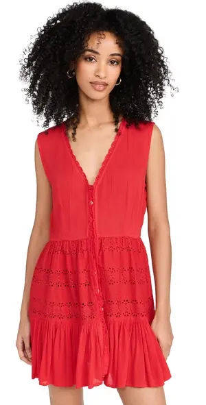 Playa Lucila Eyelet Gauze Mini Dress