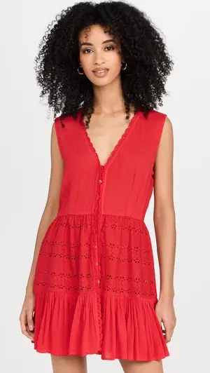 Playa Lucila Eyelet Gauze Mini Dress