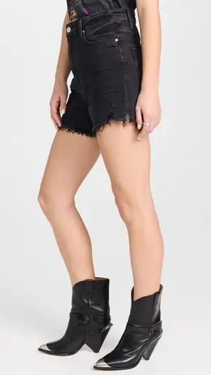 Paige Dani Denim Shorts - Dark Raven Destructed
