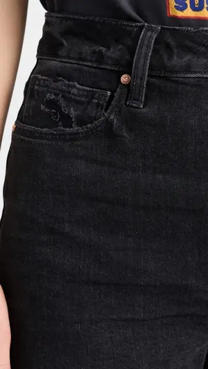 Paige Dani Denim Shorts - Dark Raven Destructed