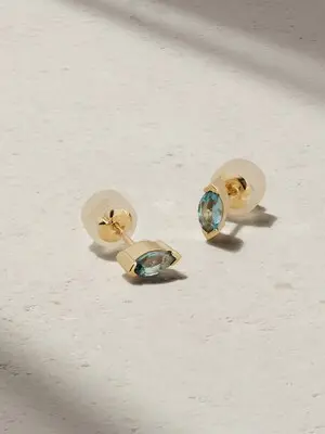 MELISSA JOY MANNING 14-karat Recycled London Blue Topaz Stud Earrings - Gold