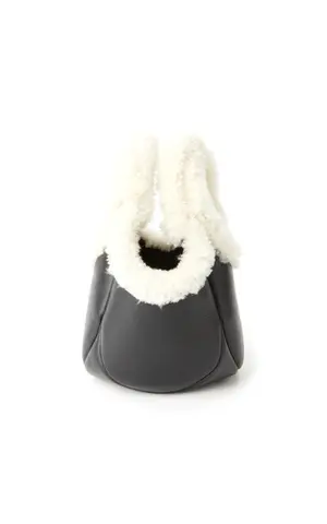 Coperni Shearling Swipe Mini Leather Bucket Bag