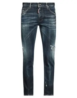 Dsquared2 Jeans With Crystal Detailing And Leather Trims