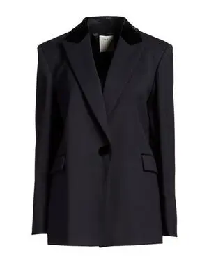 Sandro Single-breasted Blazer With Velvet Trims