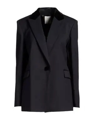 Sandro Single-breasted Blazer With Velvet Trims