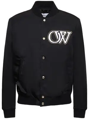 Off-White Nylon Varsity Bomber Jacket - Black