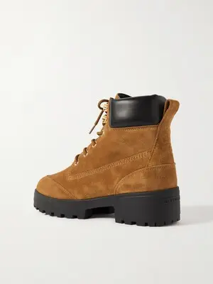 Givenchy Trekker Leather-trimmed Suede Ankle Boots - Brown