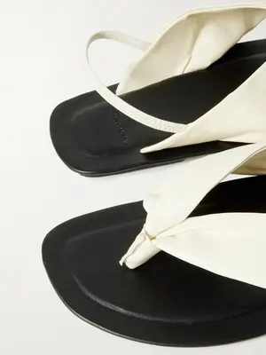 Loulou De Saison Net Sustain Sahado Leather Slingback Sandals