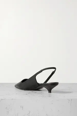 Loulou De Saison Net Sustain Abside Leather Slingback Pumps