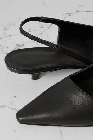 Loulou De Saison Net Sustain Abside Leather Slingback Pumps