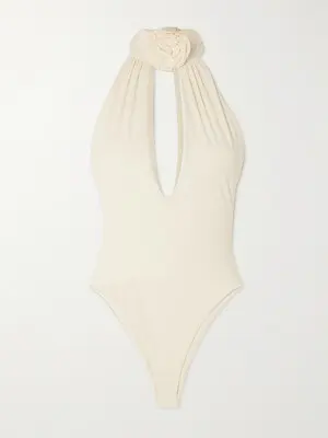 Magda Butrym Appliquéd Halterneck Swimsuit