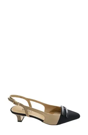 Vaneli Tady Pointed Toe Slingback Pumps - Pudding