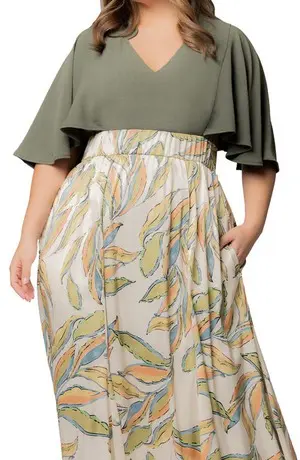 KIYONNA Avisa Flutter Sleeve Maxi Dress