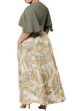 KIYONNA Avisa Flutter Sleeve Maxi Dress