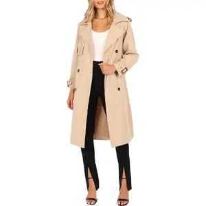 PETAL & PUP Trina Belted Trench Coat - Beige
