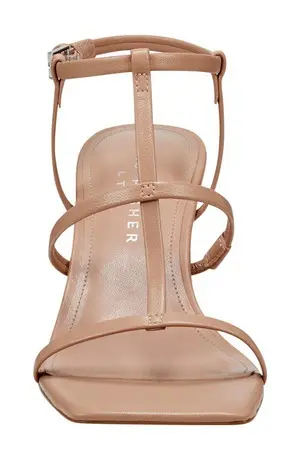 Marc Fisher Dennie Ankle Strap Sandals - Medium Natural