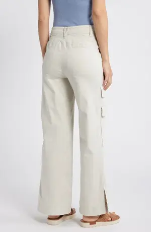Wit & Wisdom Ab'solution Skyrise Wide Leg Utility Pants - Pale Stone