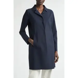 Herno Snap Front Scuba Knit Coat - 9200 Navy