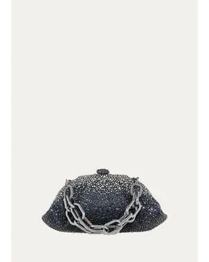 Judith Leiber Gemma Pleated Ombré Crystal Top-handle Bag