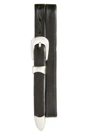 Our Legacy Skinny Leather Belt - Black Leather