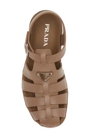 Prada Rubber Fisherman Sandal - Moka