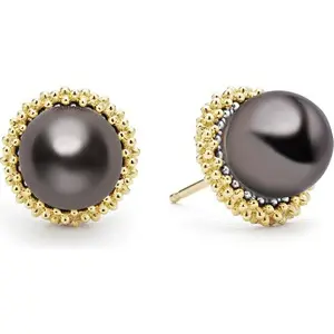 Lagos Luna Pearl Lux Stud Earrings - Gold/luna Black