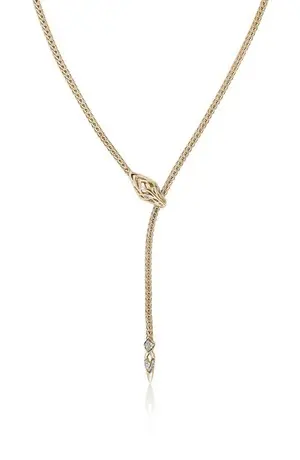 John Hardy Naga Lariat With Gemstones - Gold