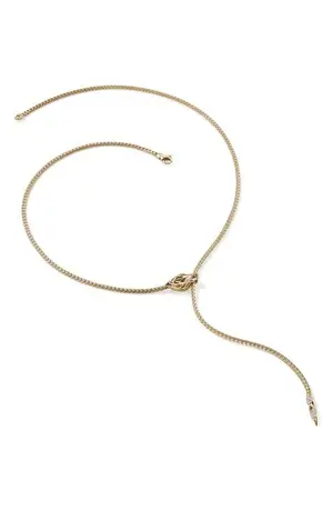 John Hardy Naga Lariat With Gemstones - Gold