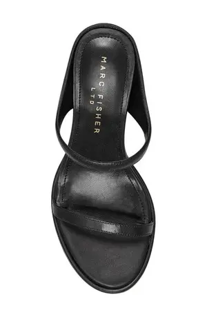 Marc Fisher Alonde Leather Slide Sandals - Blk01