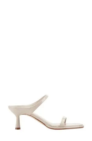 Marc Fisher Alonde Leather Slide Sandals - Grey