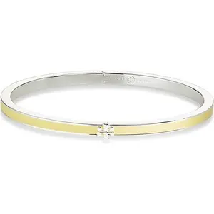 Tory Burch Thin Icon Enamel Bracelet Light Silver/lemon Zest