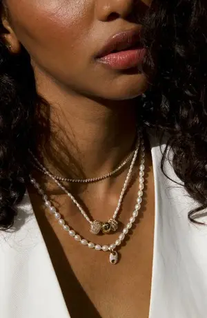 Adina Reyter Freshwater Pearl Necklace - Yellow Gold